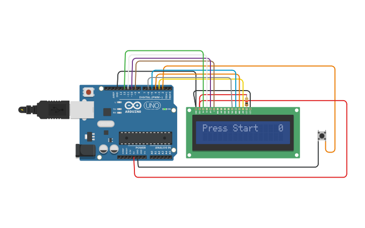 Circuit design Dino-game - Tinkercad