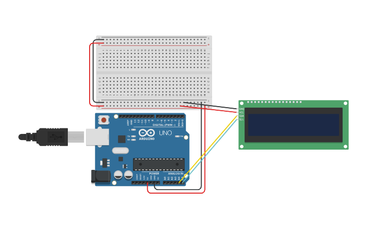 Circuit design LCD screen - Tinkercad