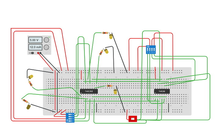 Circuit Design 4 Bit Parallel Adder Tinkercad