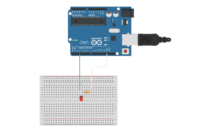 Circuit design PROJETO PISCA LED - Tinkercad