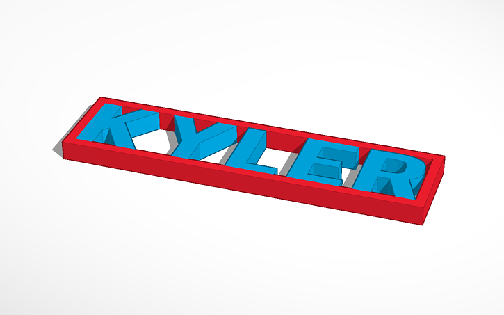 3D design Kyler E. Name Project | Tinkercad