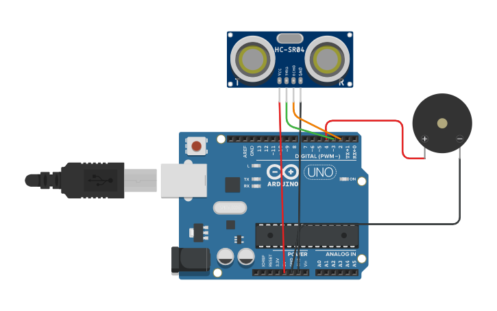Circuit design Smart Cane Project HW - Tinkercad