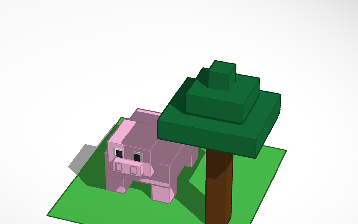 3D design Minecraft pig - Tinkercad