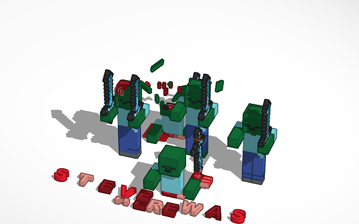 3D design zombie mob | Tinkercad