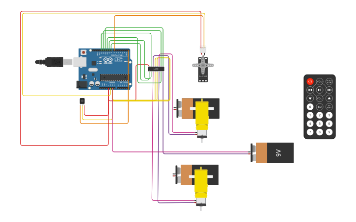 Circuit design Smart Car - Tinkercad