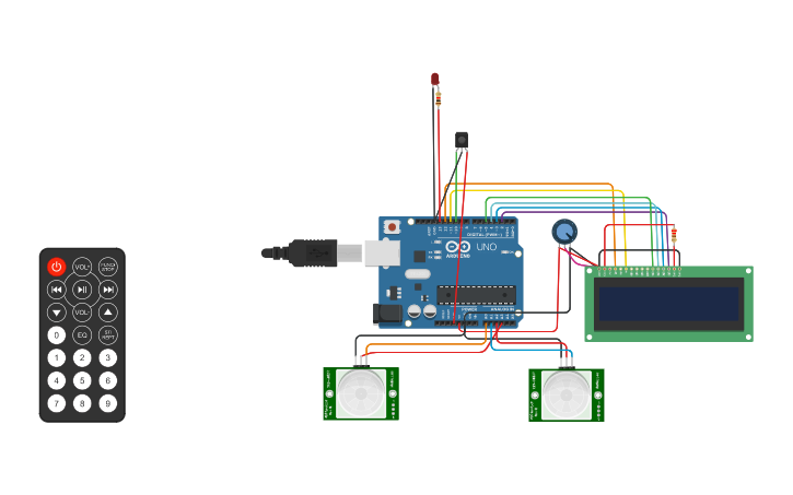Circuit design visitor counter - Tinkercad