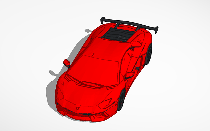 3D design Lamborghini Aventador with V12 Engine - Tinkercad
