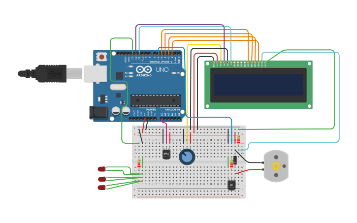 Circuit design Temperature Sensor - Tinkercad