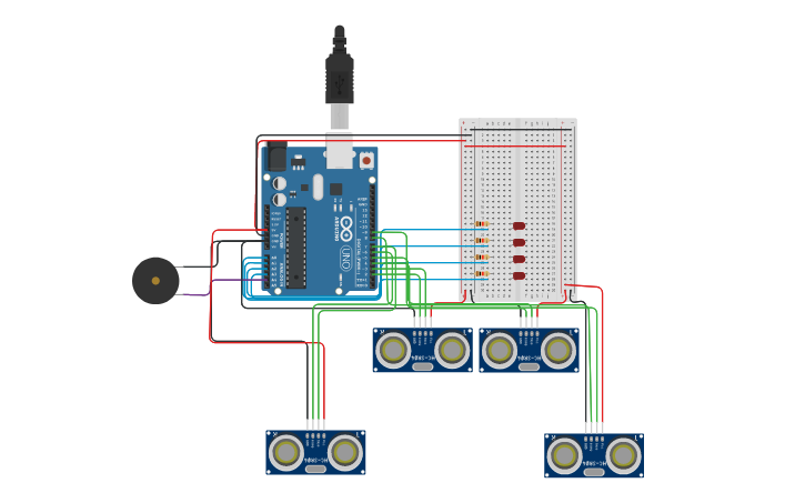 Circuit design Cars - Tinkercad