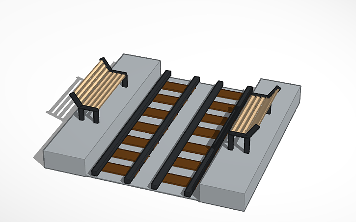 3D design train station - Tinkercad