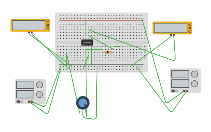 Circuit design op amp - Tinkercad