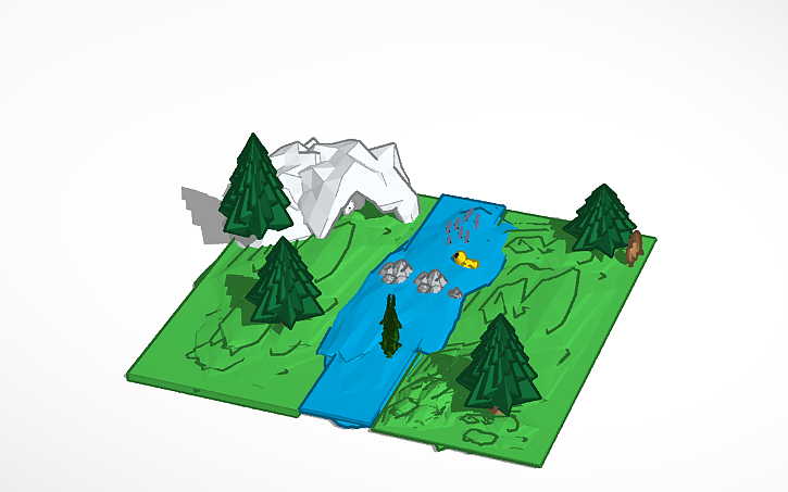 3D design land scape - Tinkercad