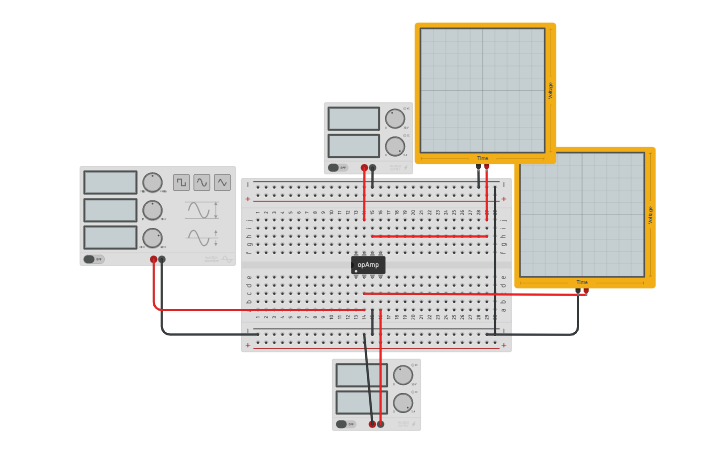 Circuit design sine to square wave - Tinkercad