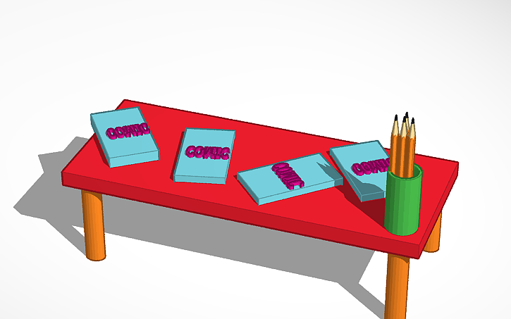 3D design study table - Tinkercad
