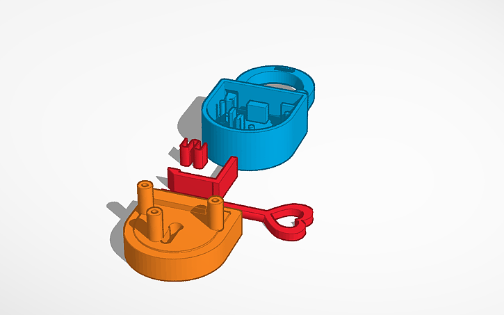 3D design ZDP189 articulated printable Warded Padlock - Tinkercad