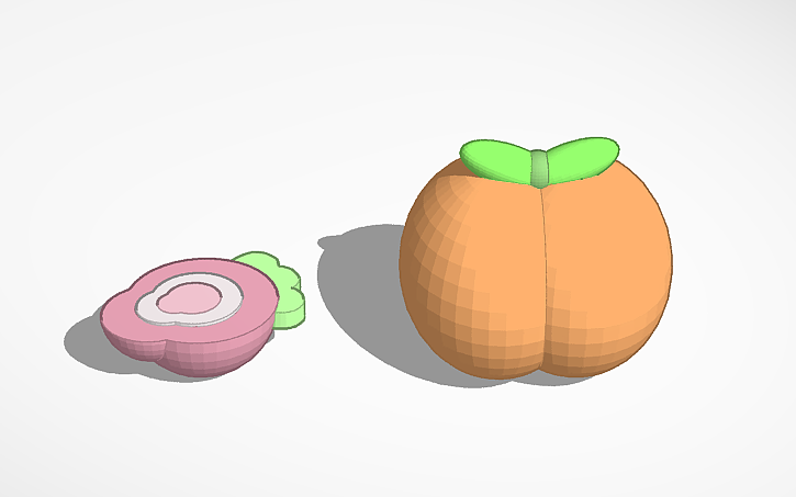3D design Strawberry and peach - Tinkercad