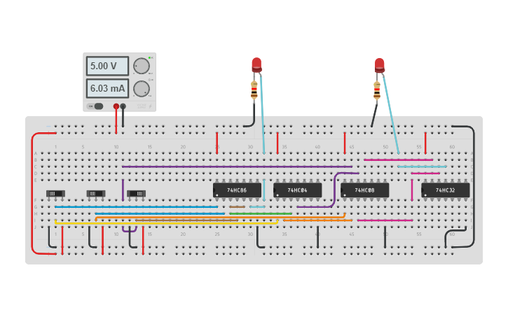 Circuit design Full subtractor using basic gates | Tinkercad