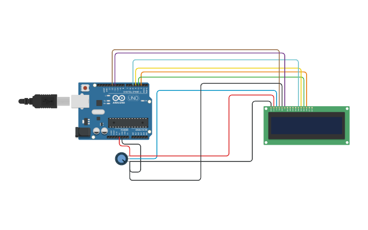 Circuit design display 16x2 - Tinkercad