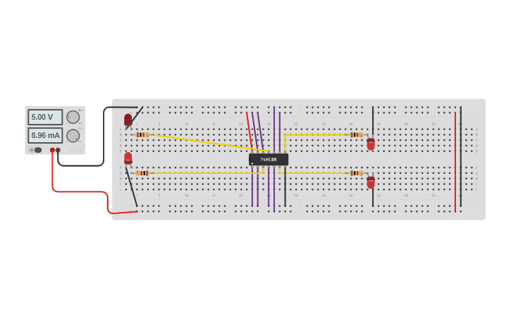Circuit design Act 1-74LS00 IC | Tinkercad