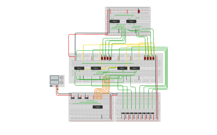 Circuit design 8X1 MUX | Tinkercad