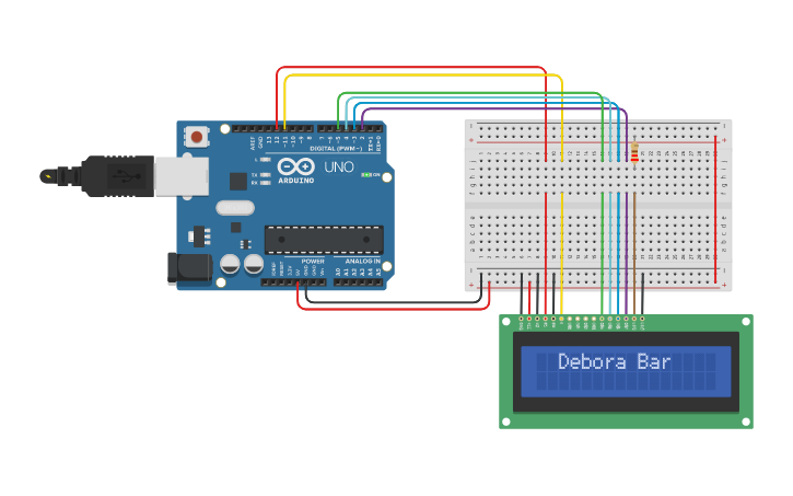 Circuit design Display LCD - Tinkercad