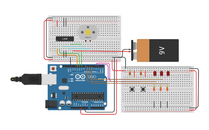 Circuit design Control Velocidad Motor DC con Función - Tinkercad