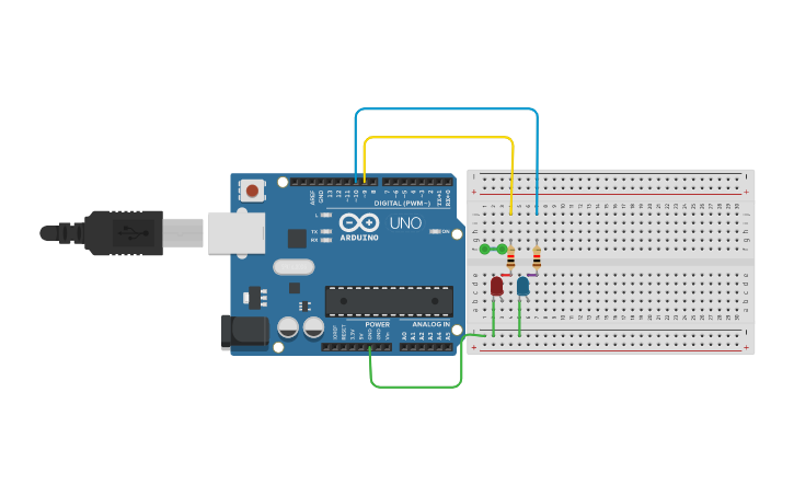 Circuit design 2 LED | Tinkercad
