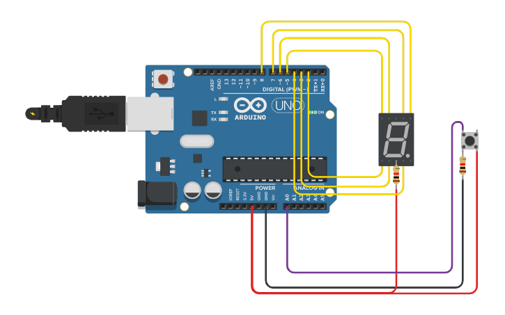 Circuit Design 7 Segment Display Using Arduino Tinkercad 8099