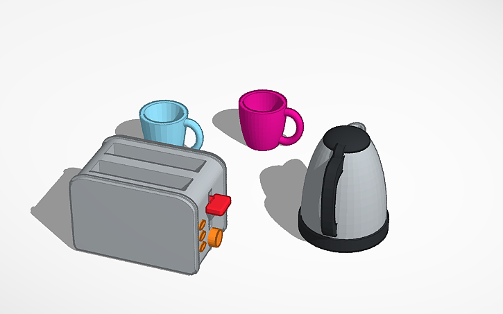 3d Design 1 12 Toaster Kettle Cups Tinkercad