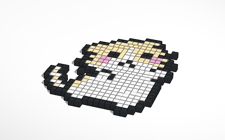 3D design Derpy Cat Pixel Art | Tinkercad