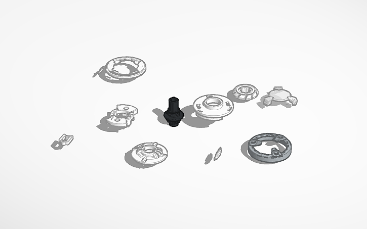 3D design beyblade x template redone (with working ratchet) left spin ...