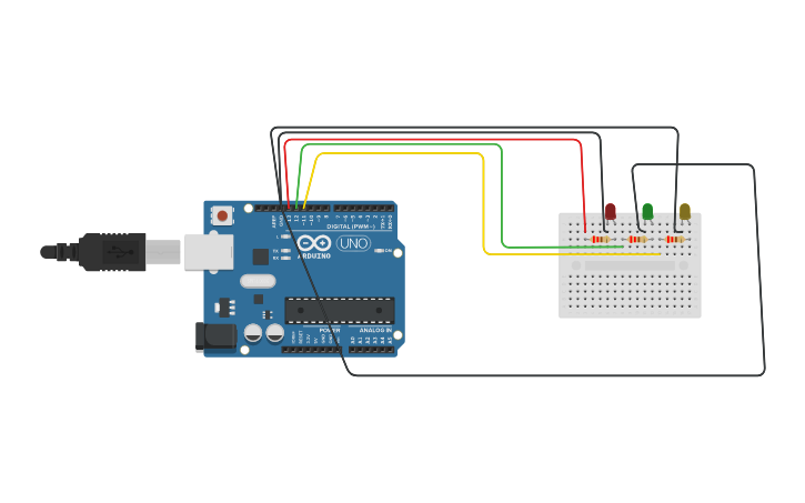 Circuit design SEMAFORO | Tinkercad