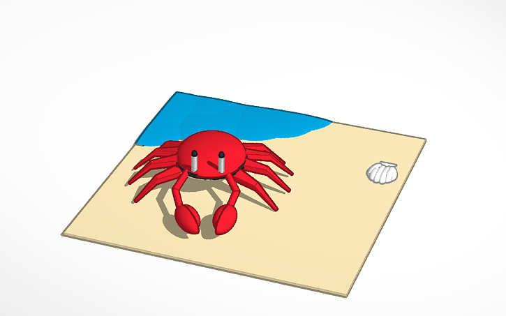 3D design crab on the beach | Tinkercad