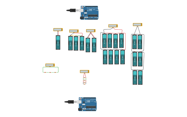 Circuit design Pilas en Paralelo vs Serie - Tinkercad