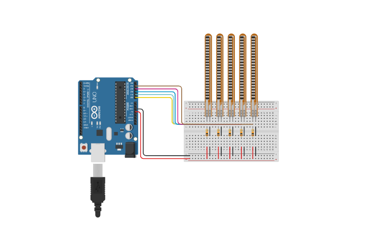Circuit design SENSOR FLEX - Tinkercad