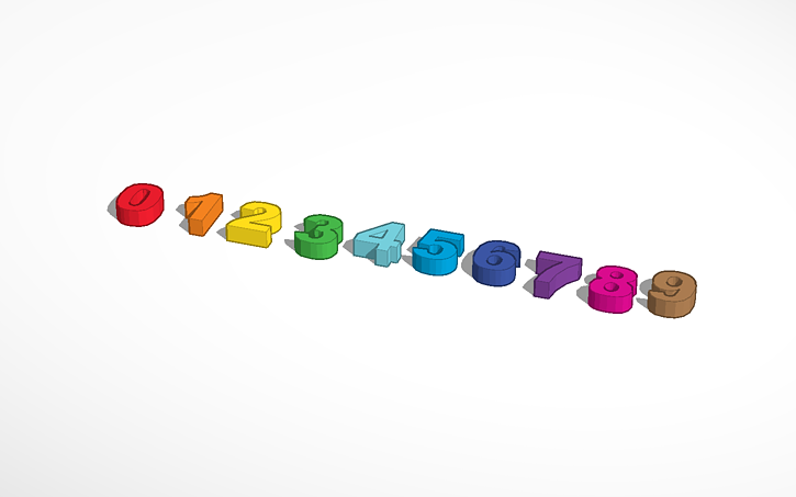 3D design Numbers - Tinkercad