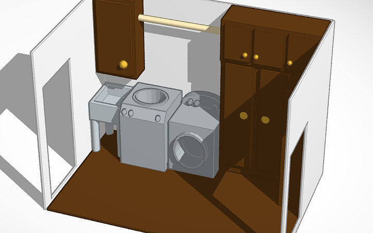 3D design mom's laundry room - Tinkercad