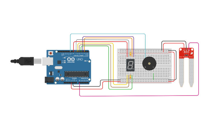Circuit design Sensor de humedad - Tinkercad
