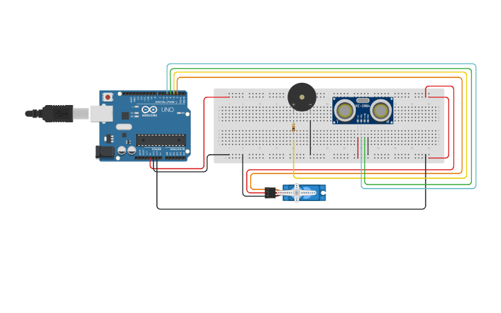 Circuit design Sonar - Tinkercad