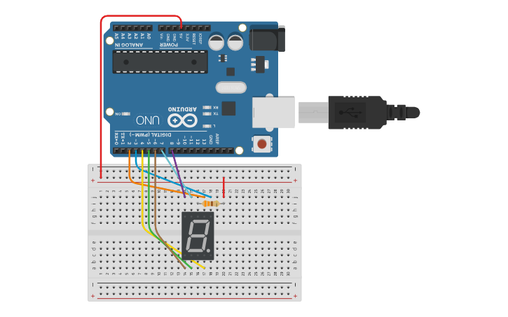 Circuit design 17a_Led 7_segment_display - Tinkercad