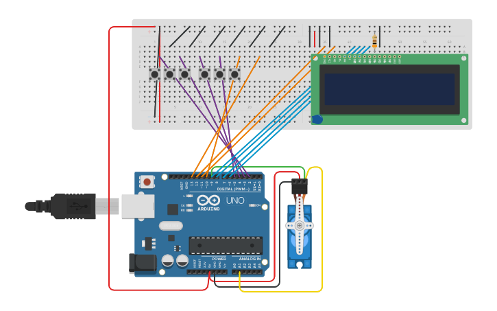 Circuit design Safe with Arduino - Tinkercad