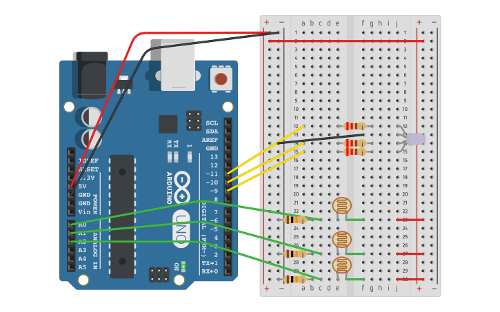 Circuit design Lampara de Varios Colores - Tinkercad