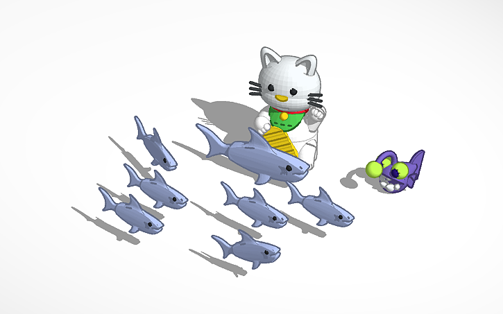 3D design Fish and cat - Tinkercad