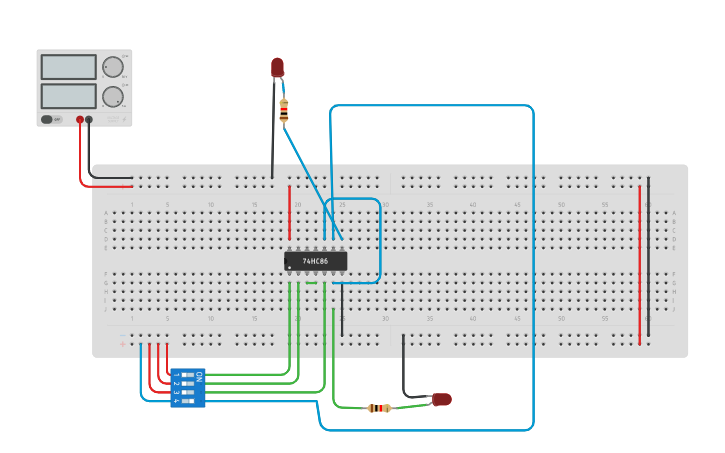 Circuit design 3 Bit even parity generator come checker - Tinkercad