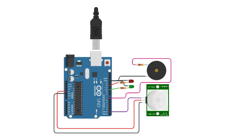 Circuit design Sensor_LED_Sound | Tinkercad