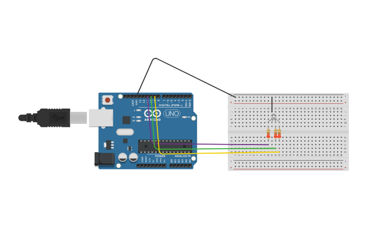 Circuit design LED RGB | Tinkercad