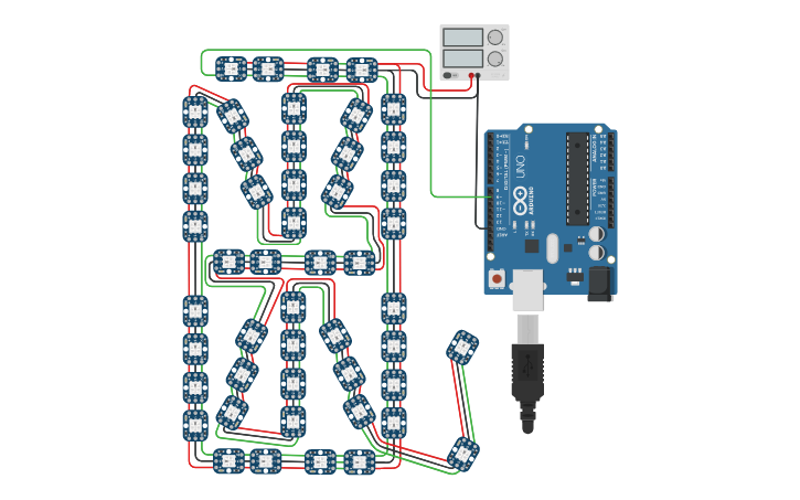 Circuit design afficheur 16 segments - Tinkercad