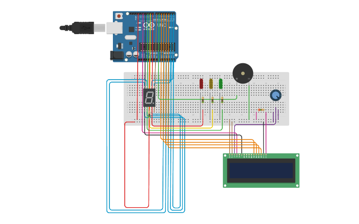Circuit design Traffic Light Controller - Tinkercad