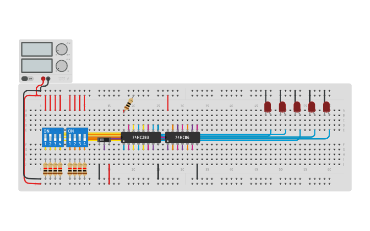 Circuit design Sistemas Digitais Trabalho - 3 | Tinkercad