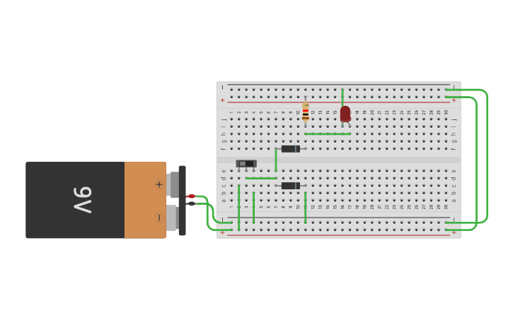 Circuit design DRL NOT Gate - Tinkercad